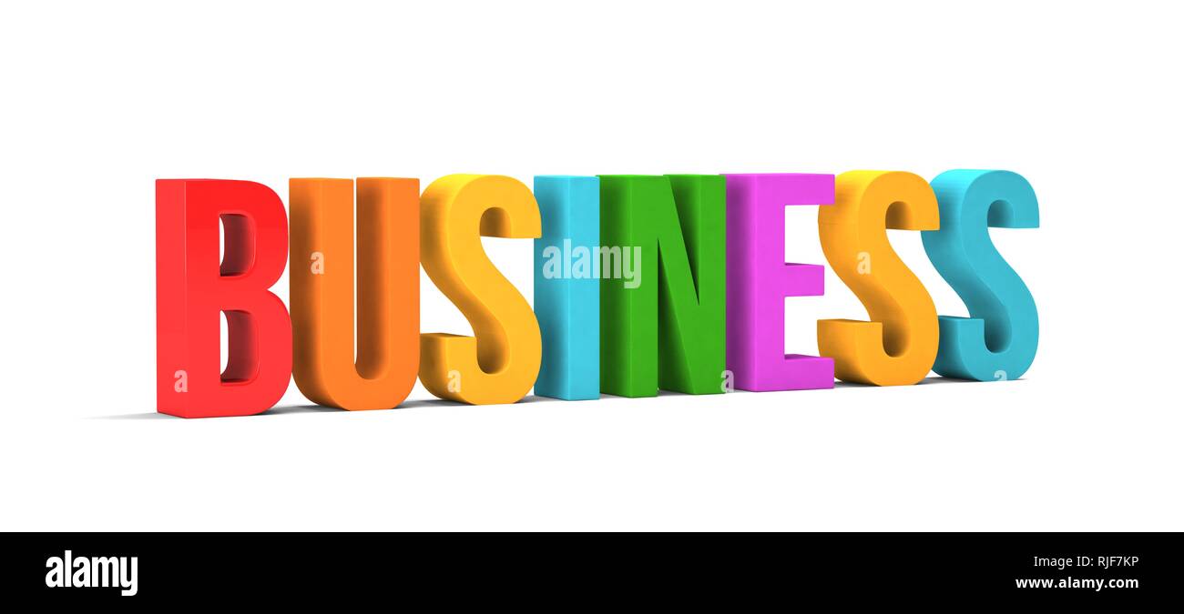 Business word. 3D Render illustration in white background Stock Photo ...