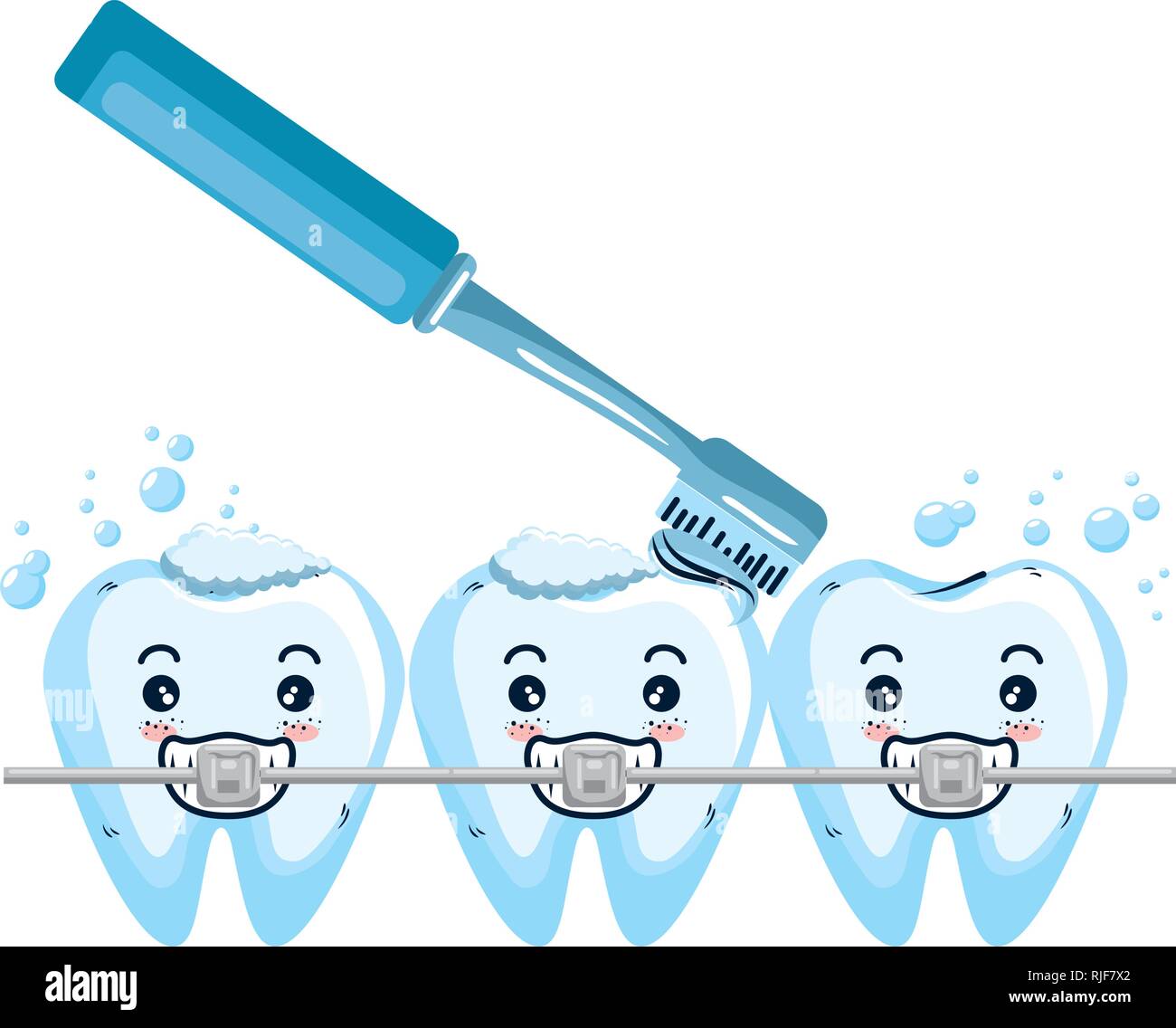 comic teeth with brush kawaii characters Stock Vector Image & Art - Alamy
