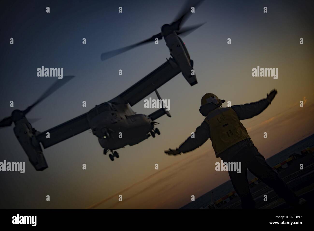 ATLANTIC OCEAN (Nov. 19, 2017) An MV-22B Osprey assigned to Marine ...