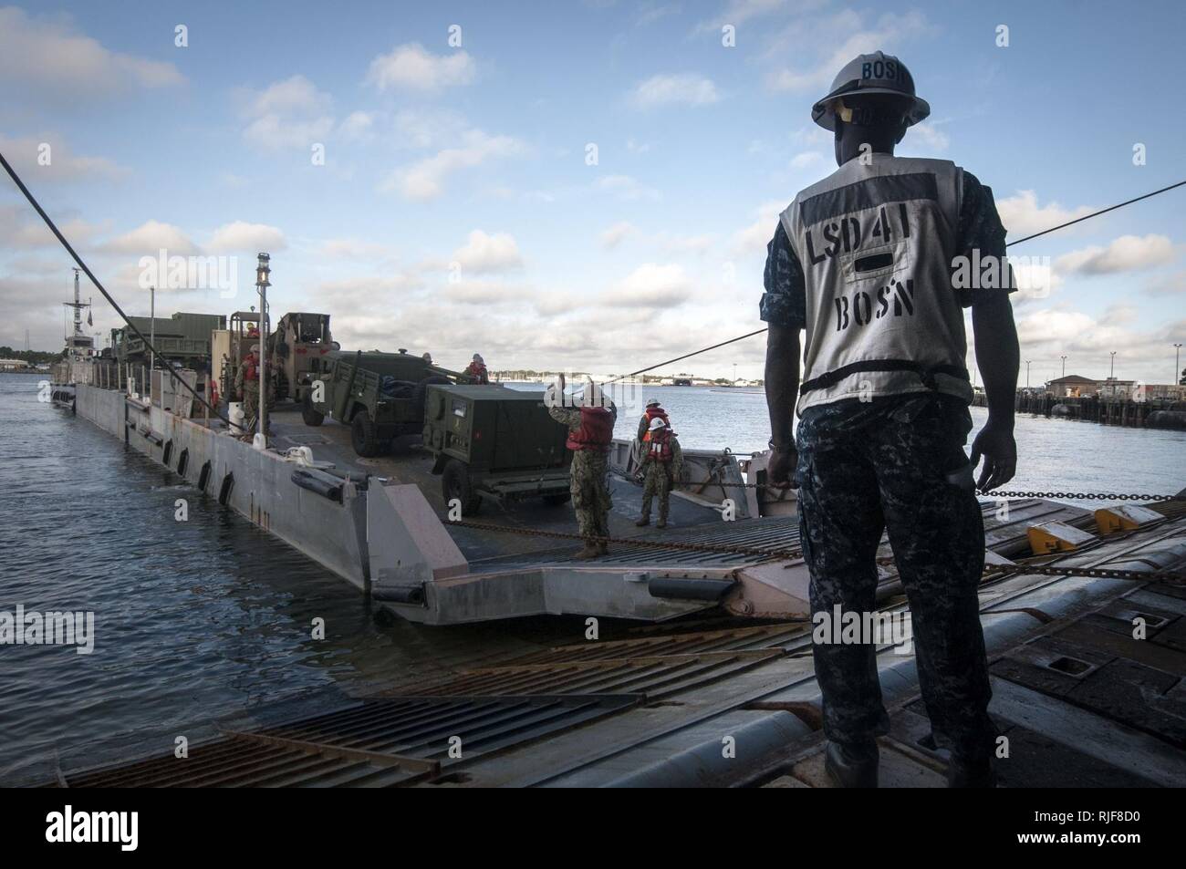 Improved navy lighterage system inls causeway ferry hi-res stock ...
