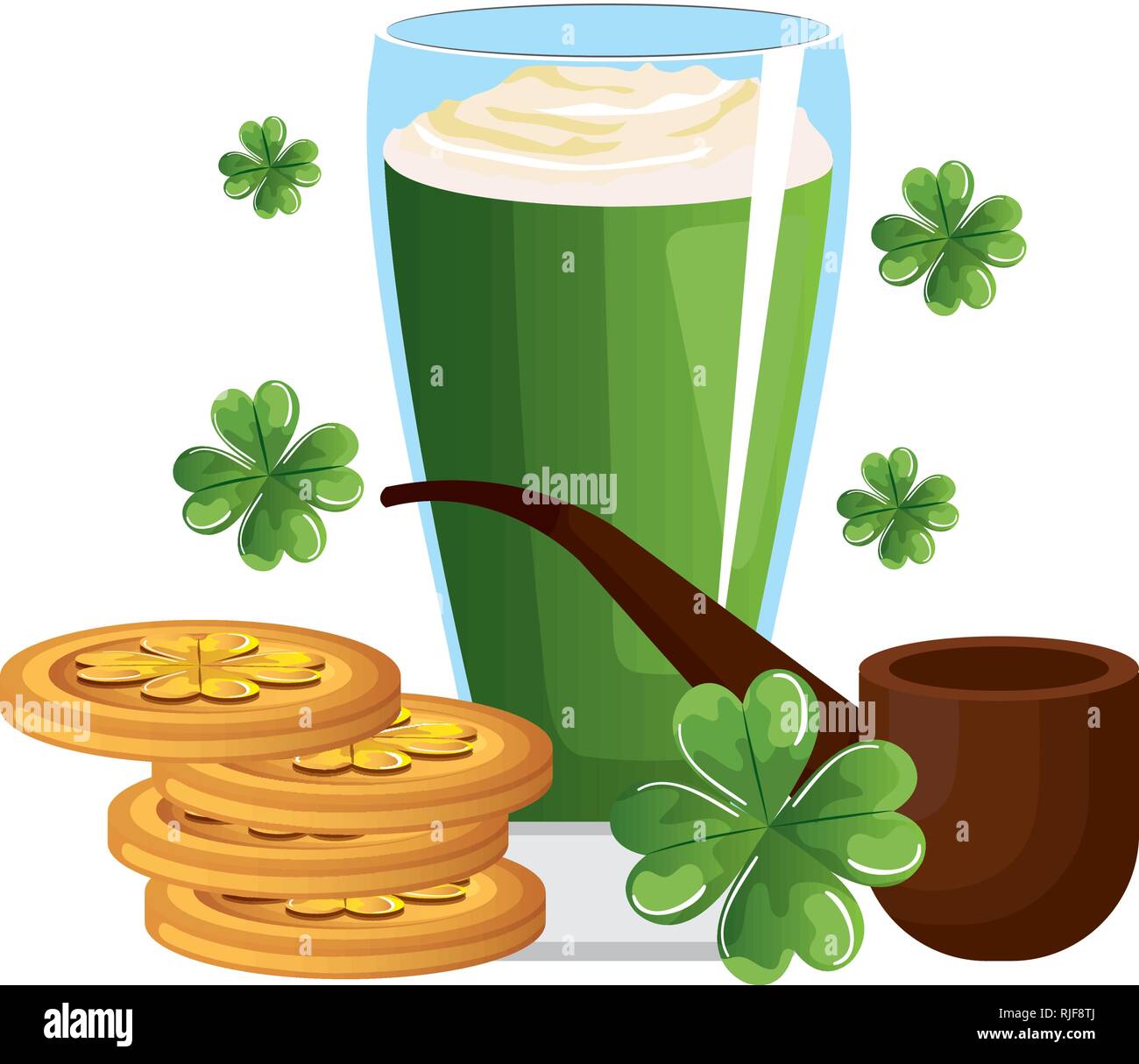 beer jar with coins and pipe wooden Stock Vector Image & Art - Alamy