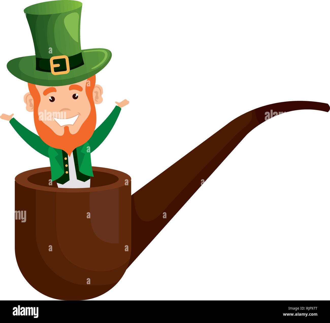 leprechaun with pipe wooden Stock Vector Image & Art - Alamy