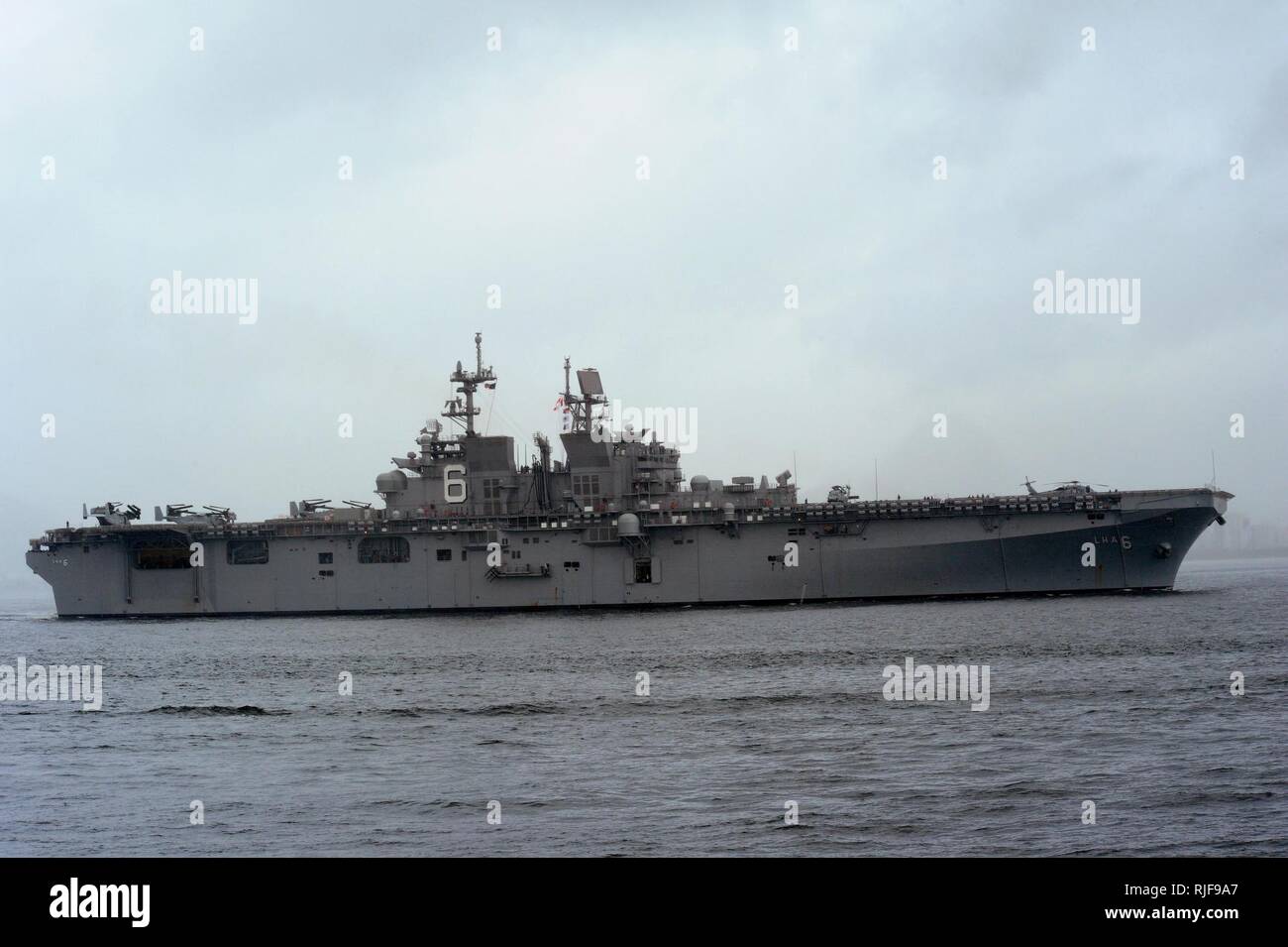 The future amphibious assault ship USS America (LHA 6) sails through ...
