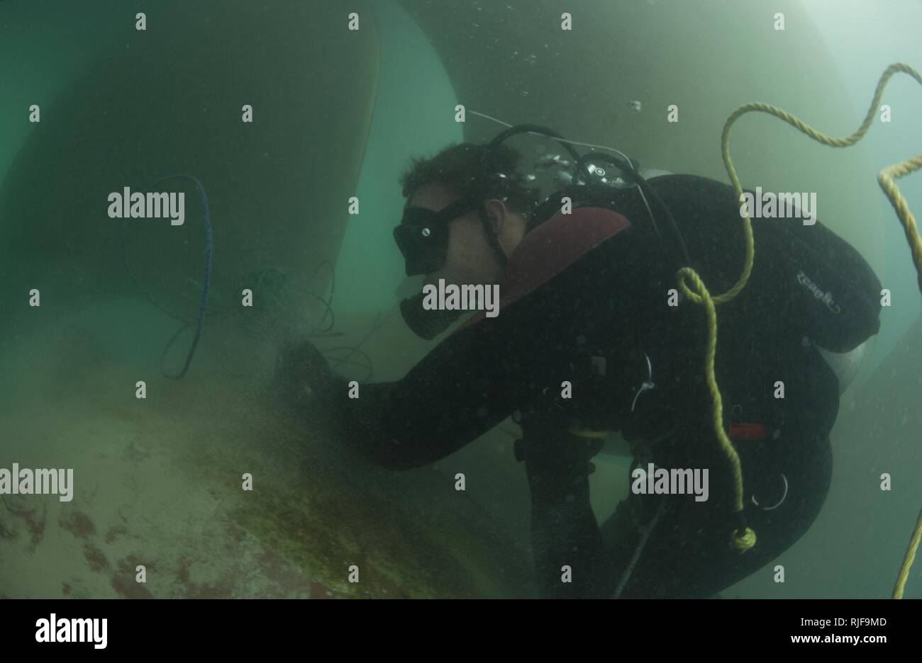 MINA SALMAN PIER, Bahrain (Feb. 18, 2013) Navy Diver 1st Class Camden ...