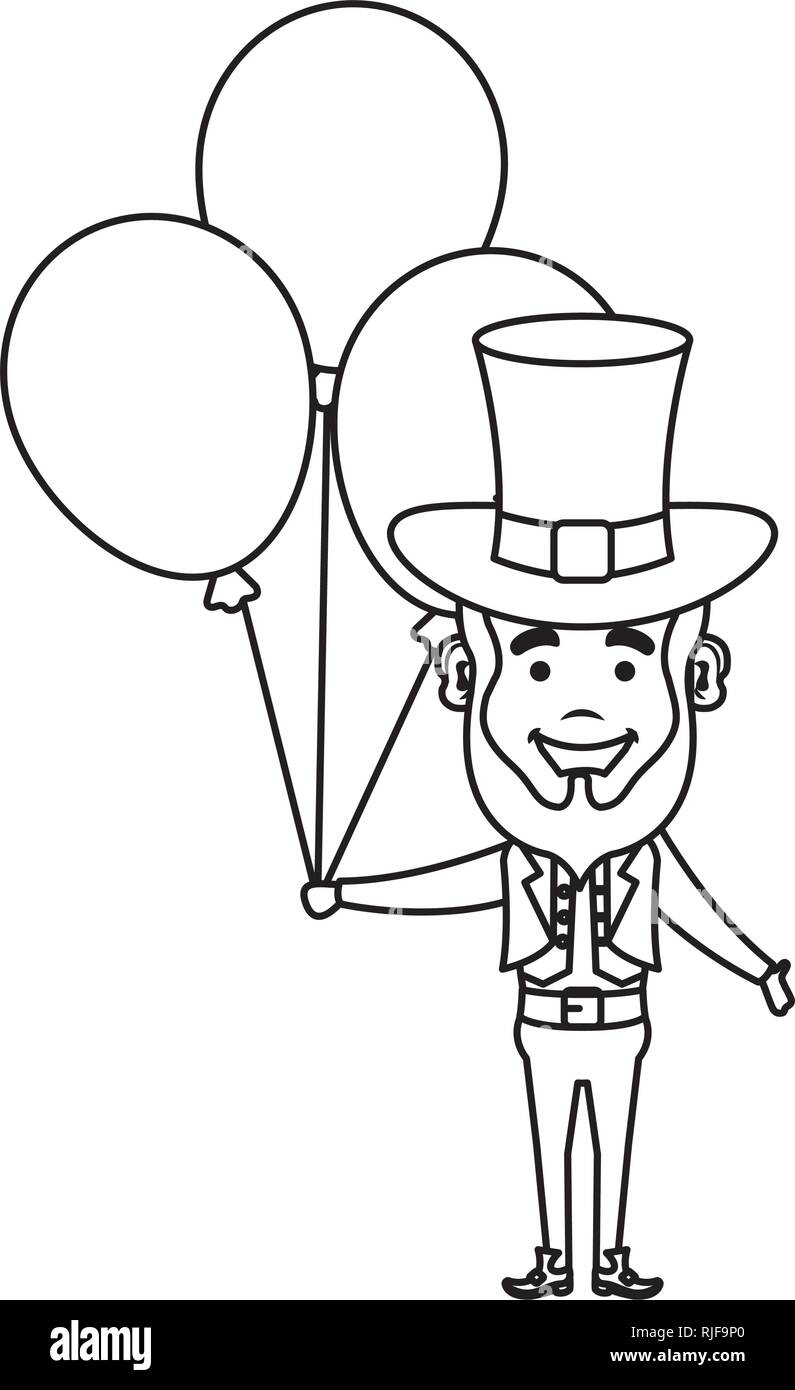 leprechaun with balloons helium saint patrick character Stock Vector ...