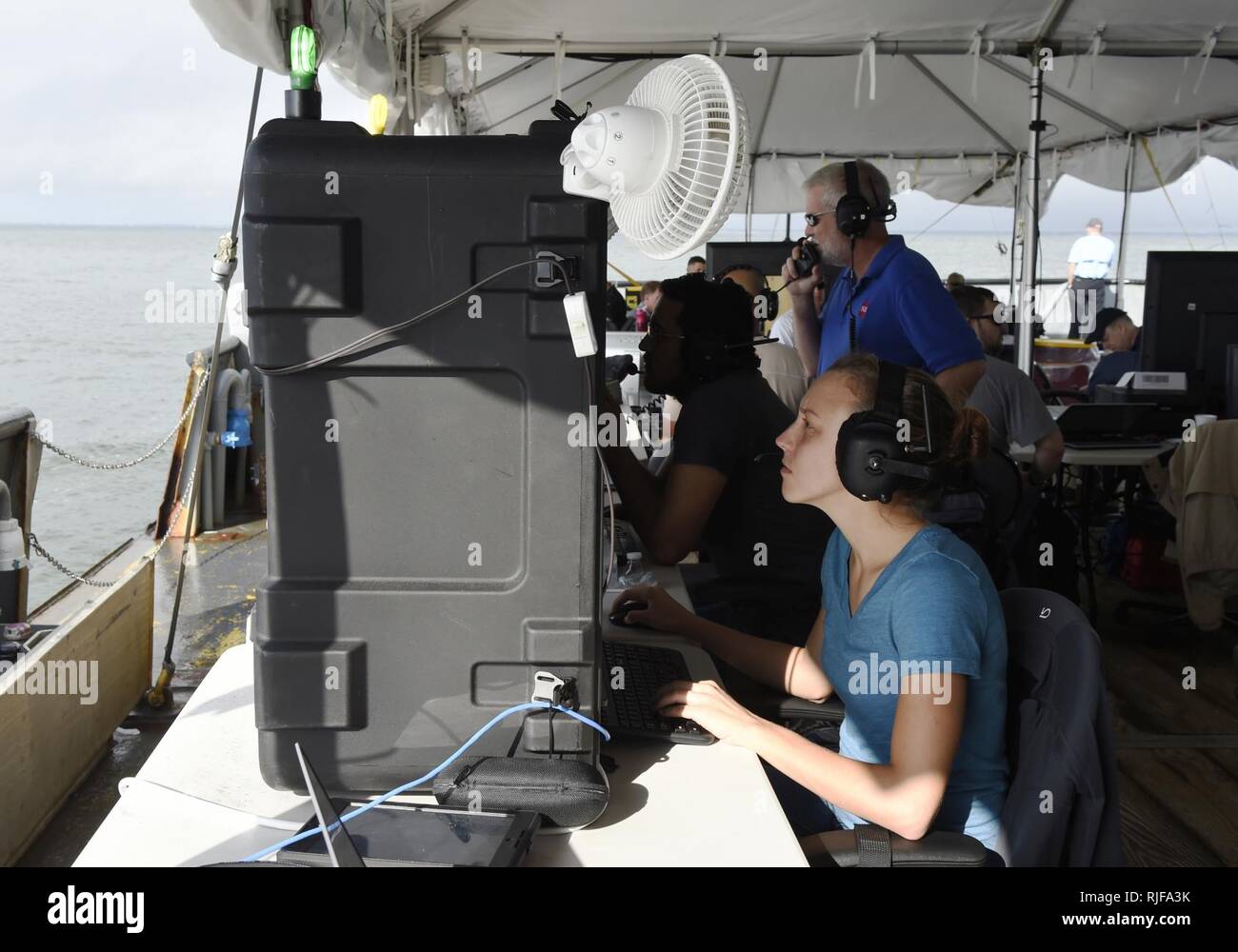 VIRGINIA BEACH, Va. (Sep. 30, 2016) Christine Parrett monitors the ...