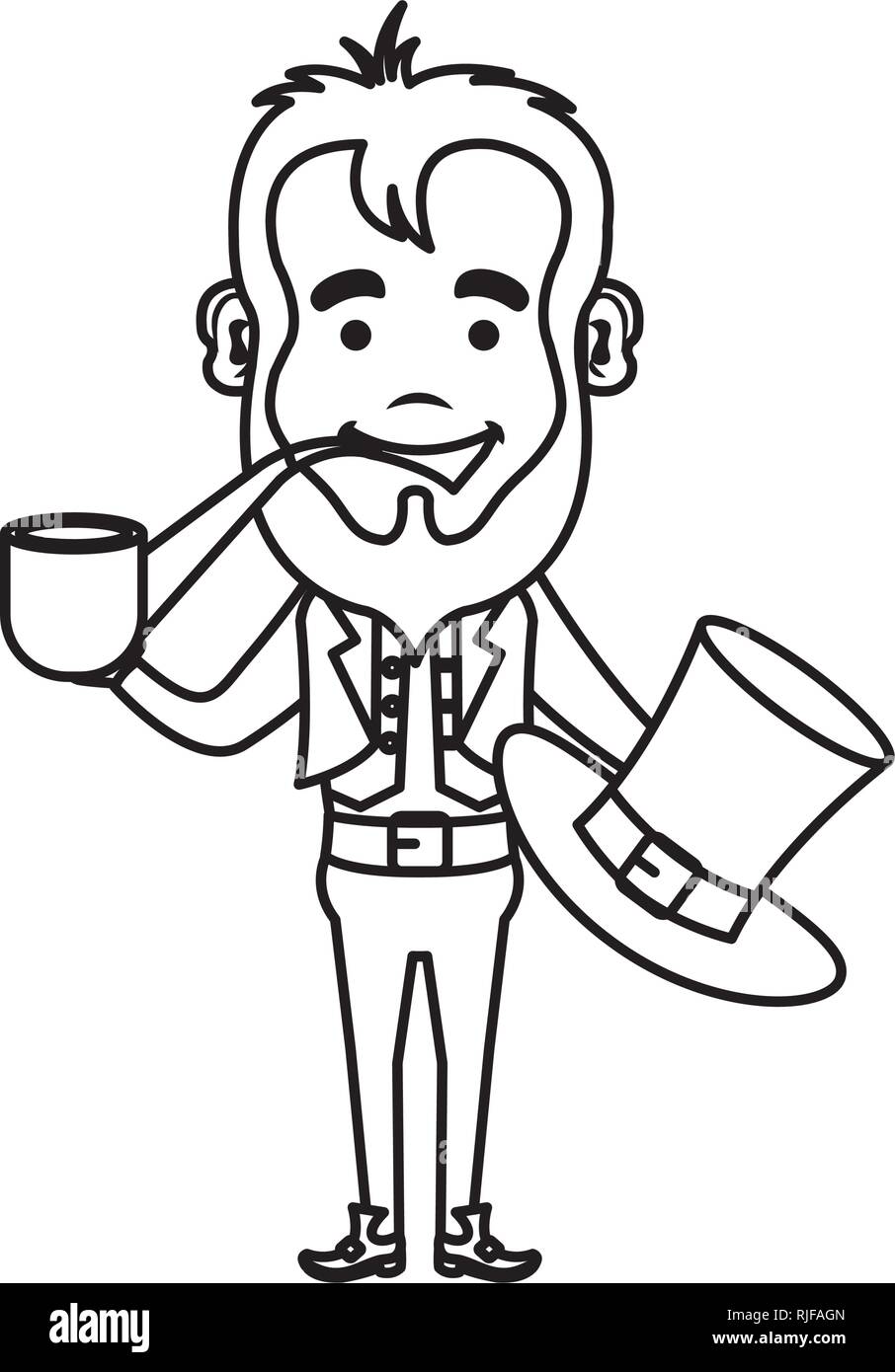 leprechaun with pipe wooden Stock Vector Image & Art - Alamy