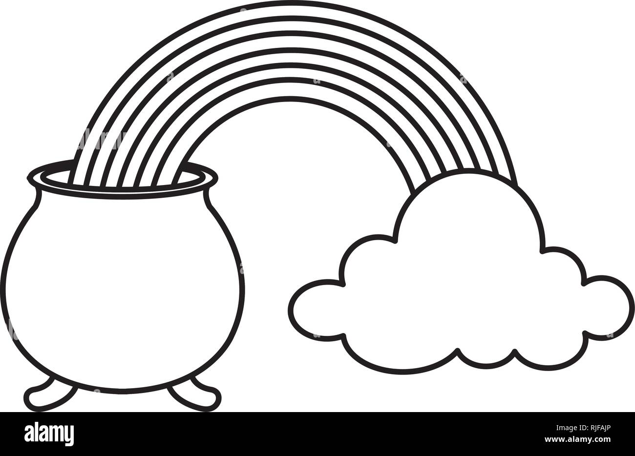 treasure cauldron with rainbow Stock Vector Image & Art - Alamy