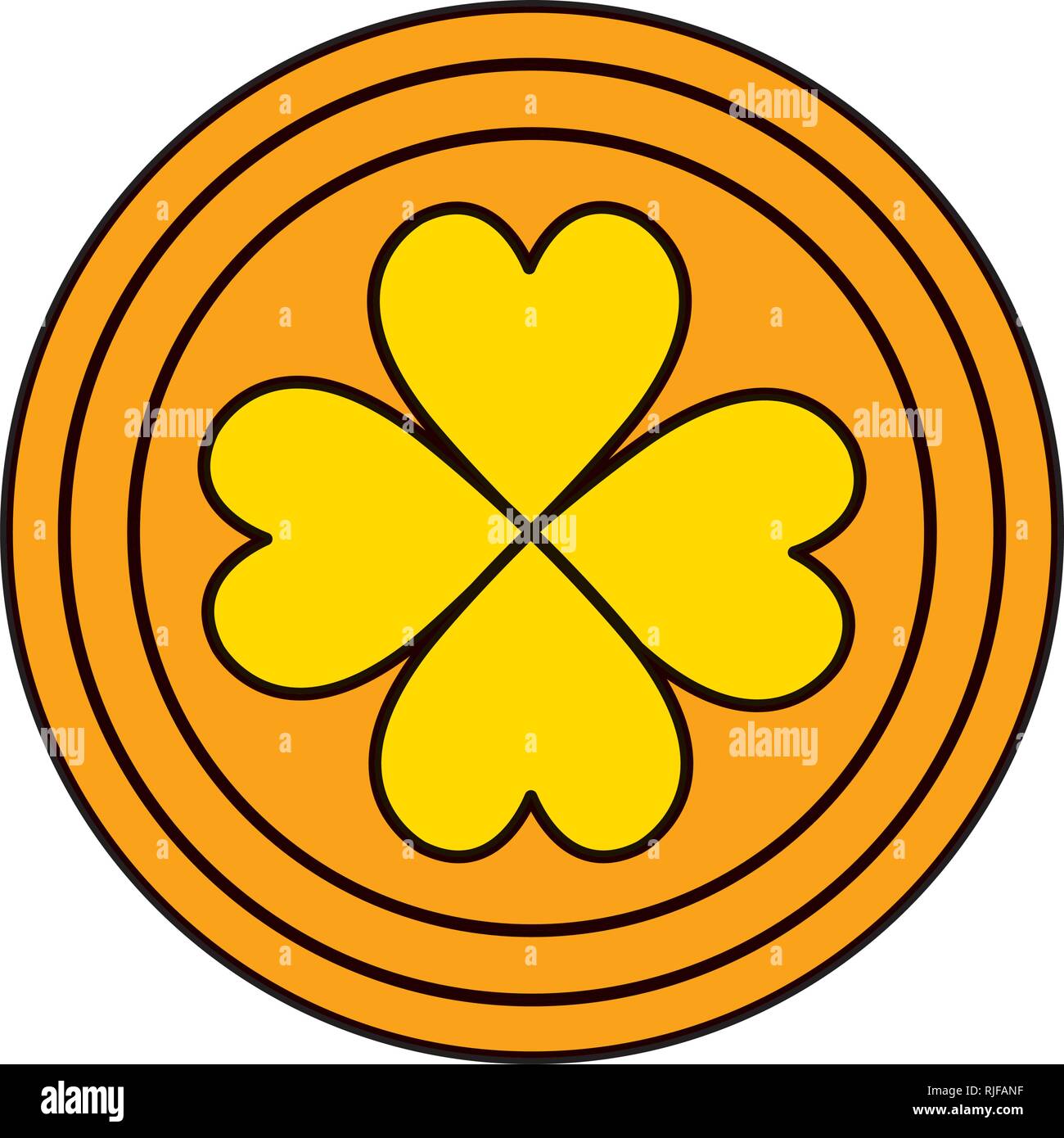 coin with clover icon Stock Vector Image & Art - Alamy
