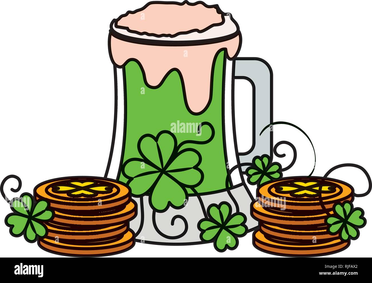 beer jar with coins Stock Vector Image & Art - Alamy