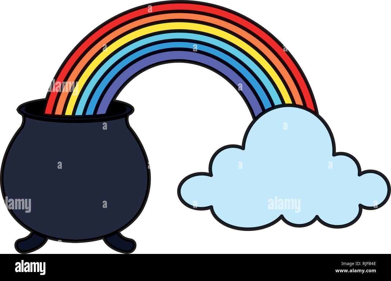 treasure cauldron with rainbow Stock Vector Image & Art - Alamy