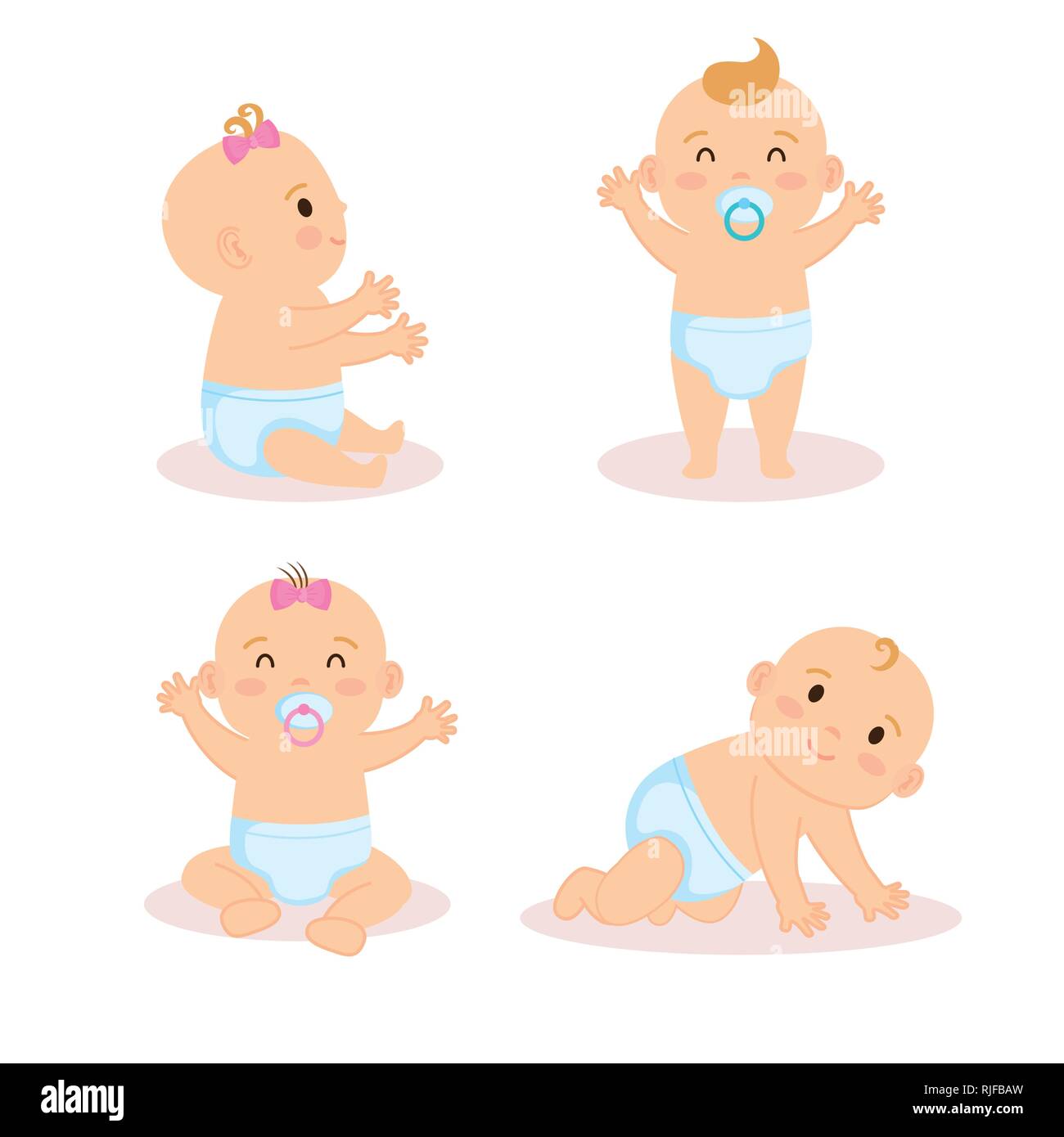 Newborn babies group Stock Vector Images - Alamy