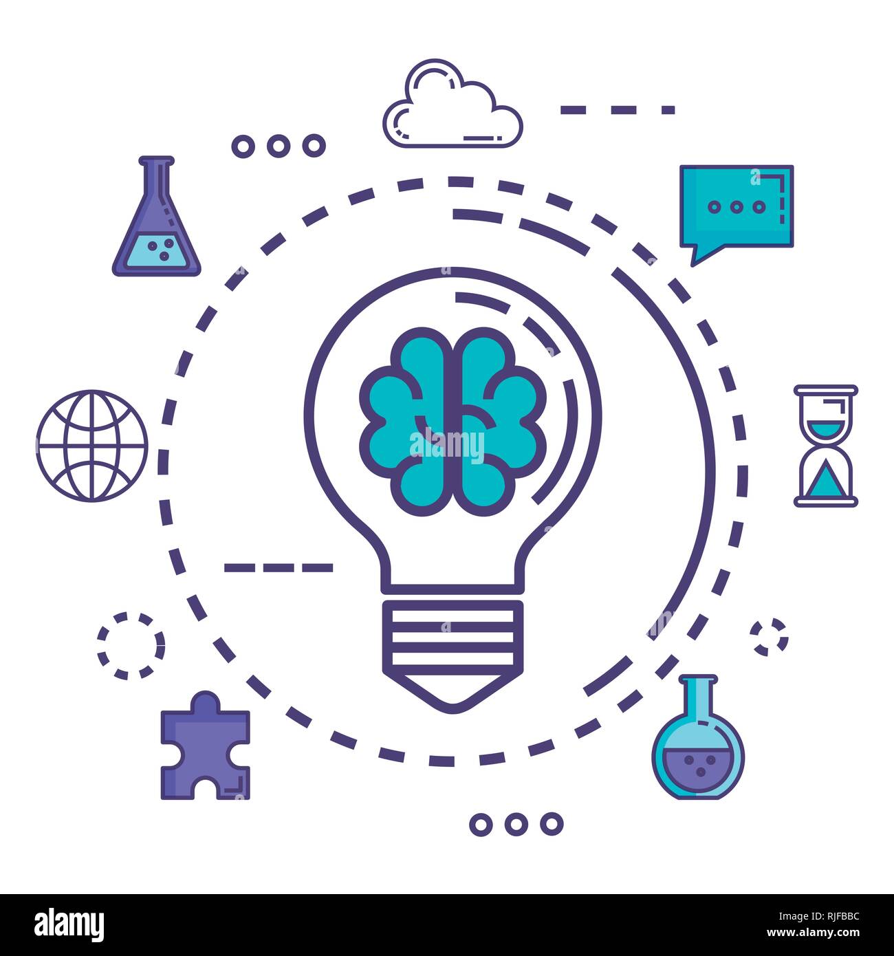 bulb light with innovation icons Stock Vector Image & Art - Alamy