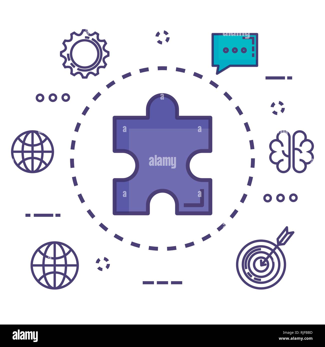 puzzle piece with innovation icons Stock Vector Image & Art - Alamy