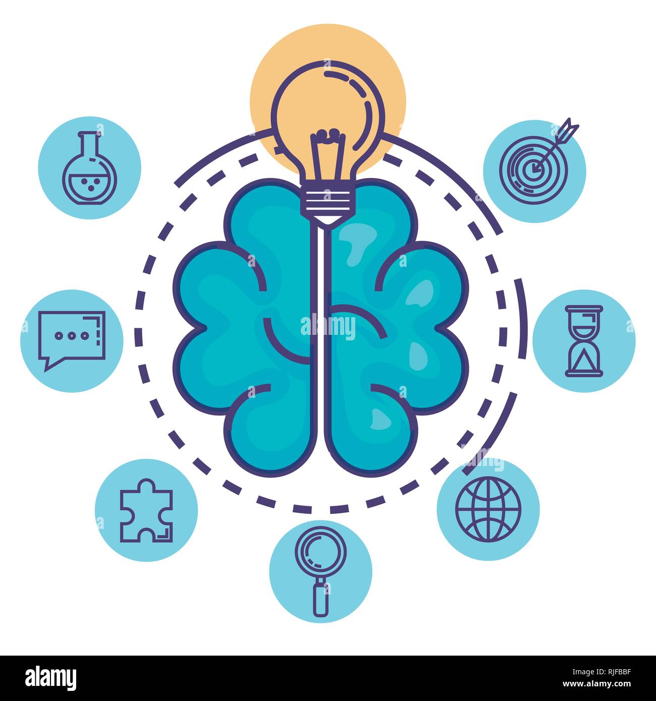 brain with innovation icons Stock Vector Image & Art - Alamy