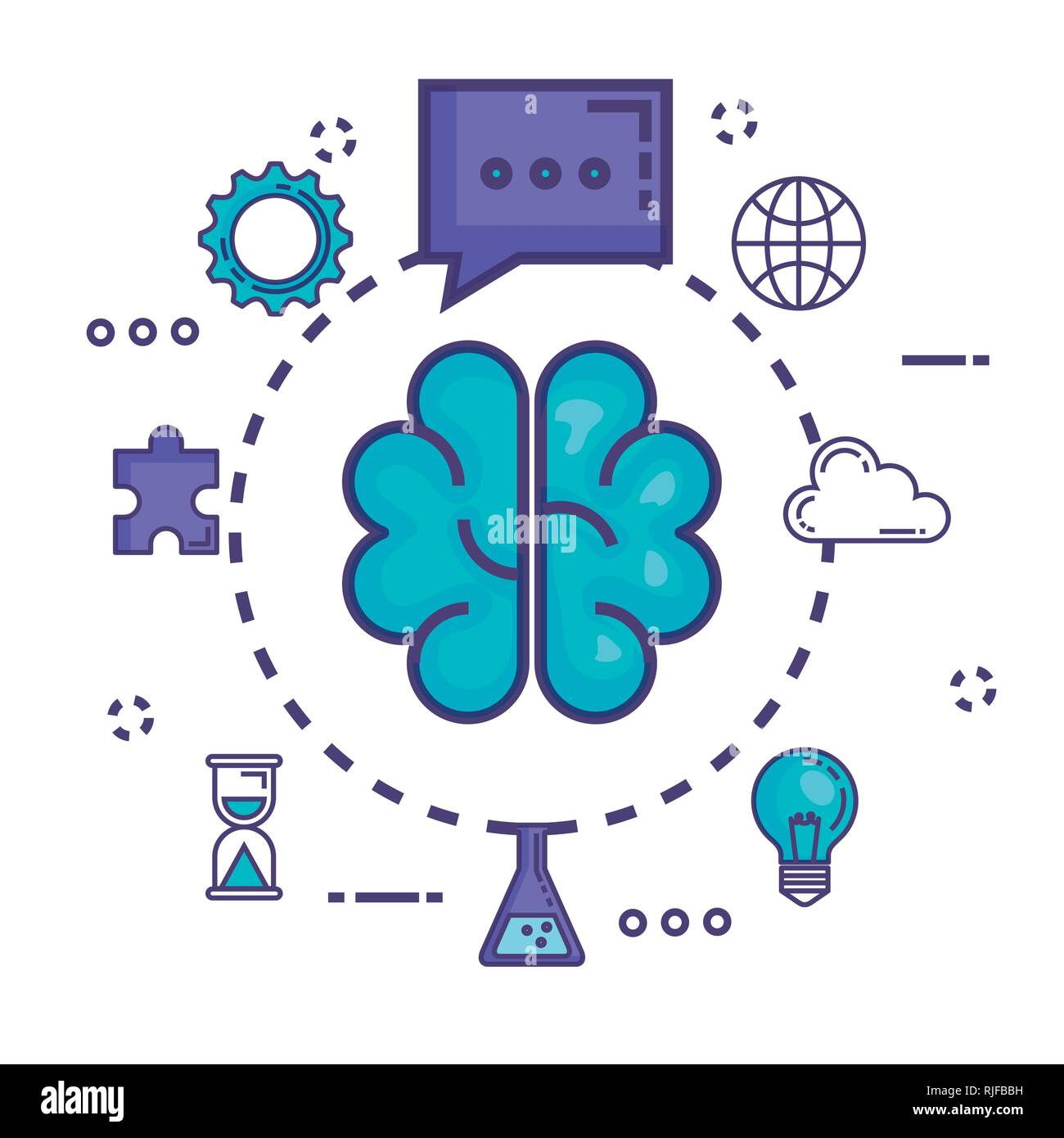 brain with innovation icons Stock Vector Image & Art - Alamy
