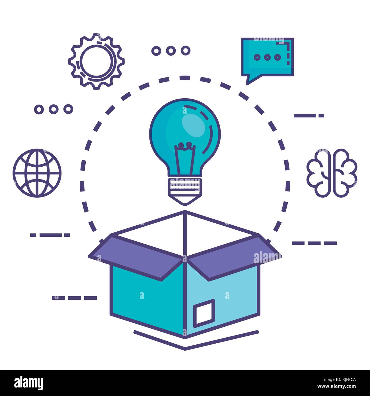 box carton with innovation icons Stock Vector Image & Art - Alamy