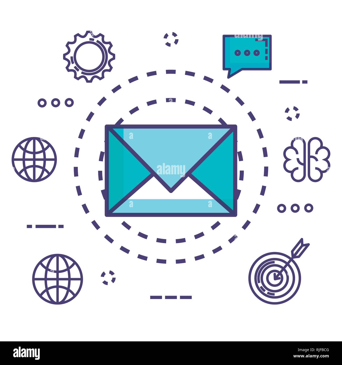 envelope with innovation icons Stock Vector Image & Art - Alamy