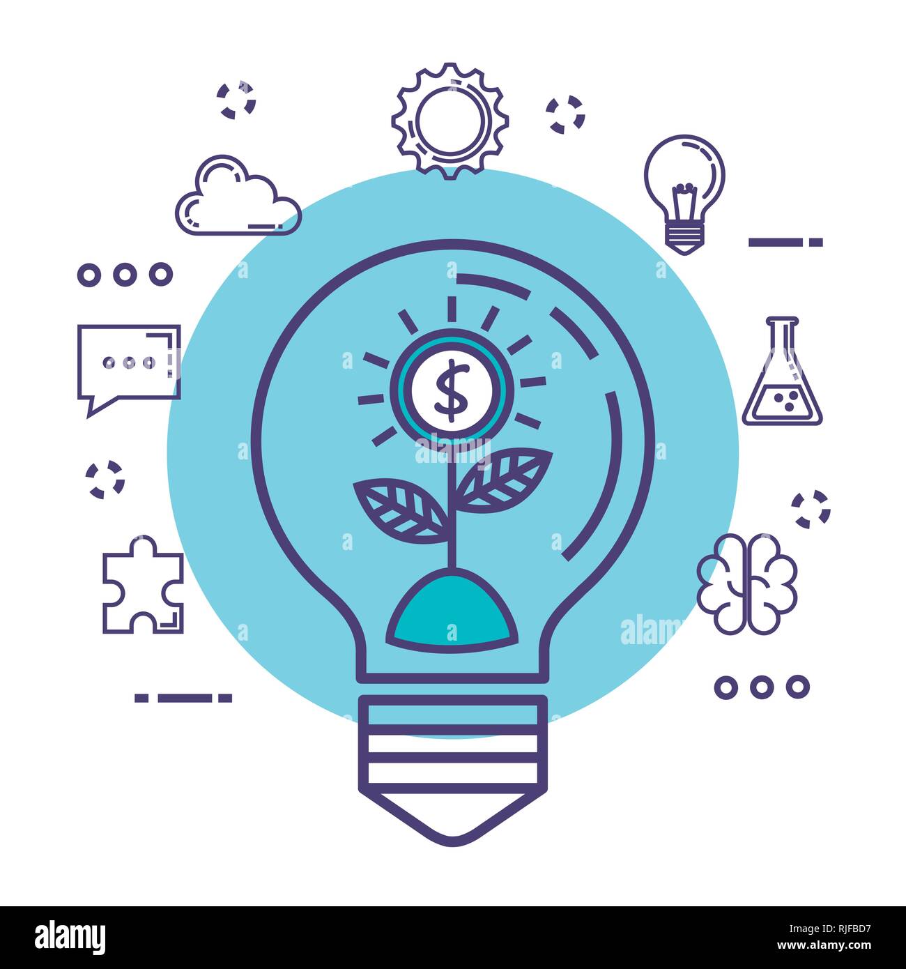 bulb light with innovation icons Stock Vector Image & Art - Alamy