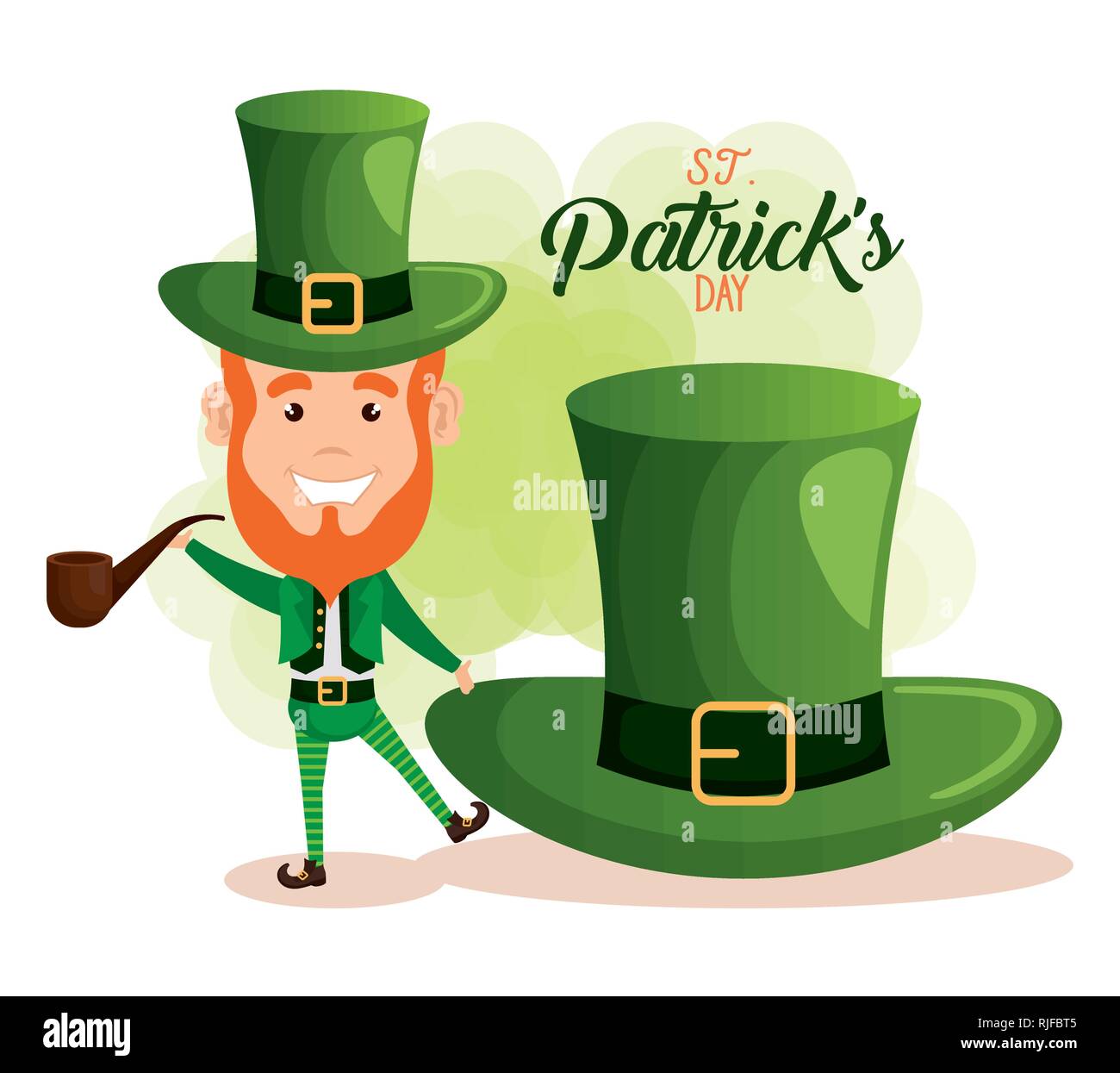 leprechaun with pipe wooden Stock Vector Image & Art - Alamy