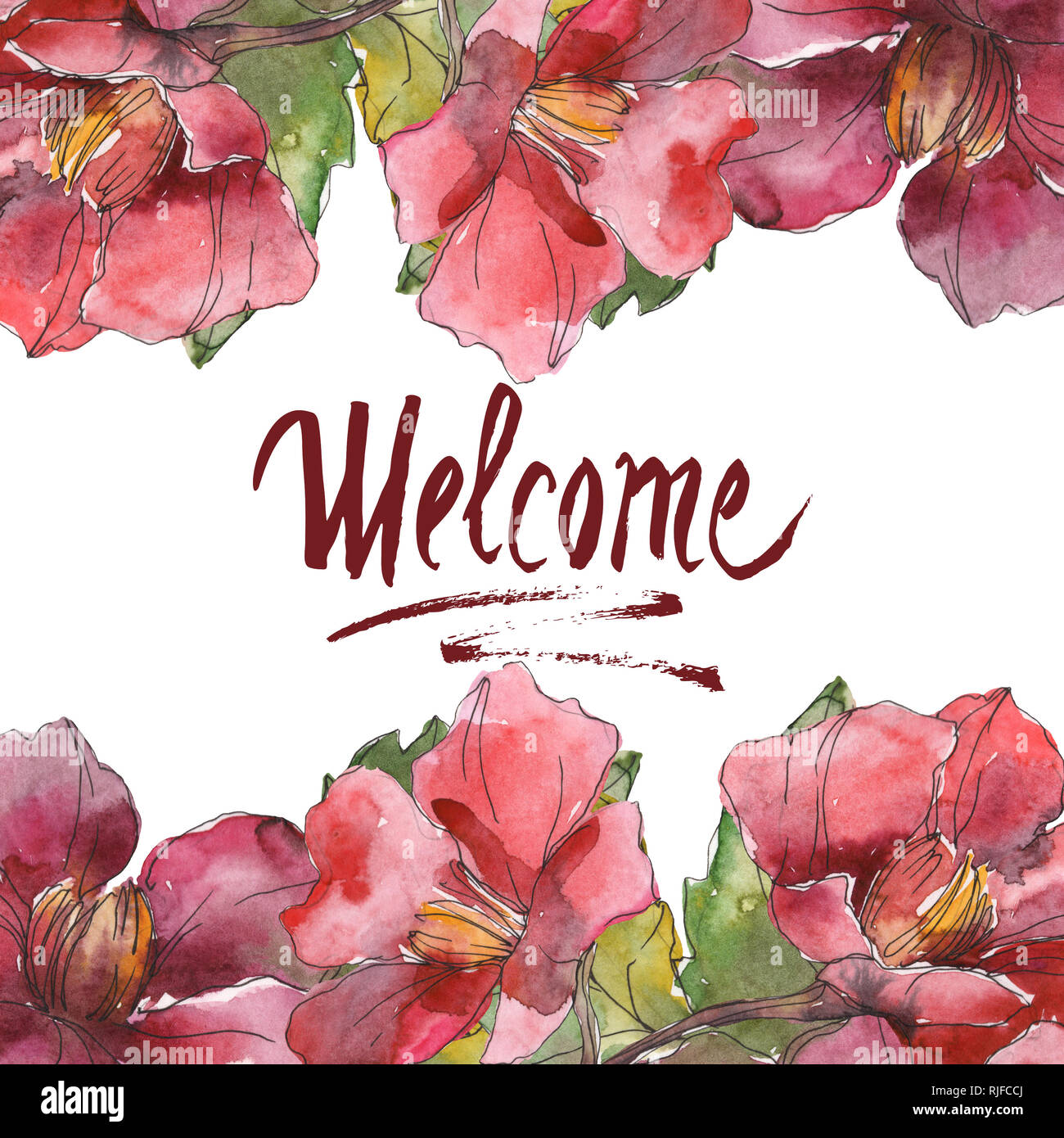 Welcome Images With Flowers Animated
