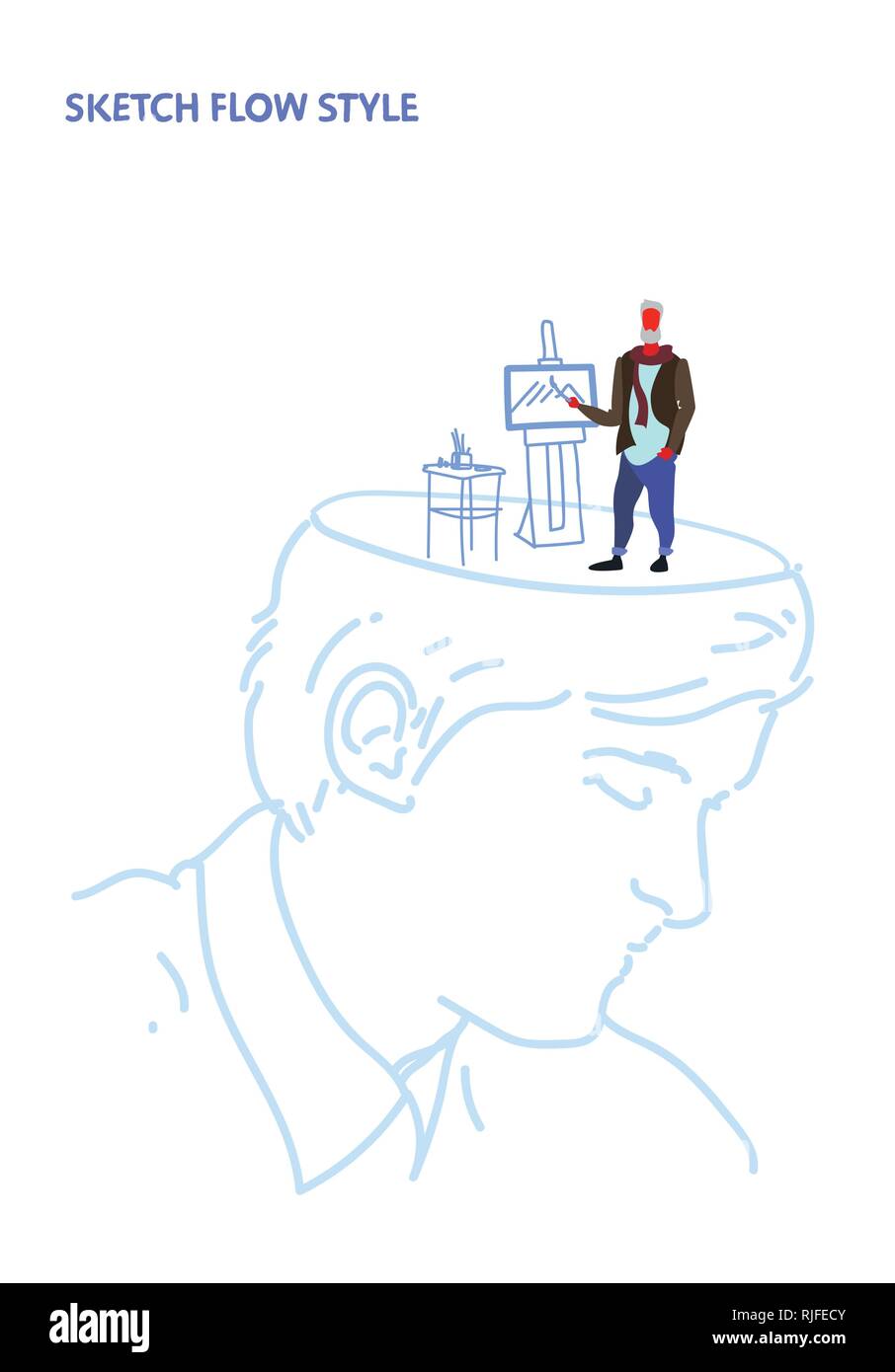 Creative vertical art sketch Cut Out Stock Images & Pictures - Alamy