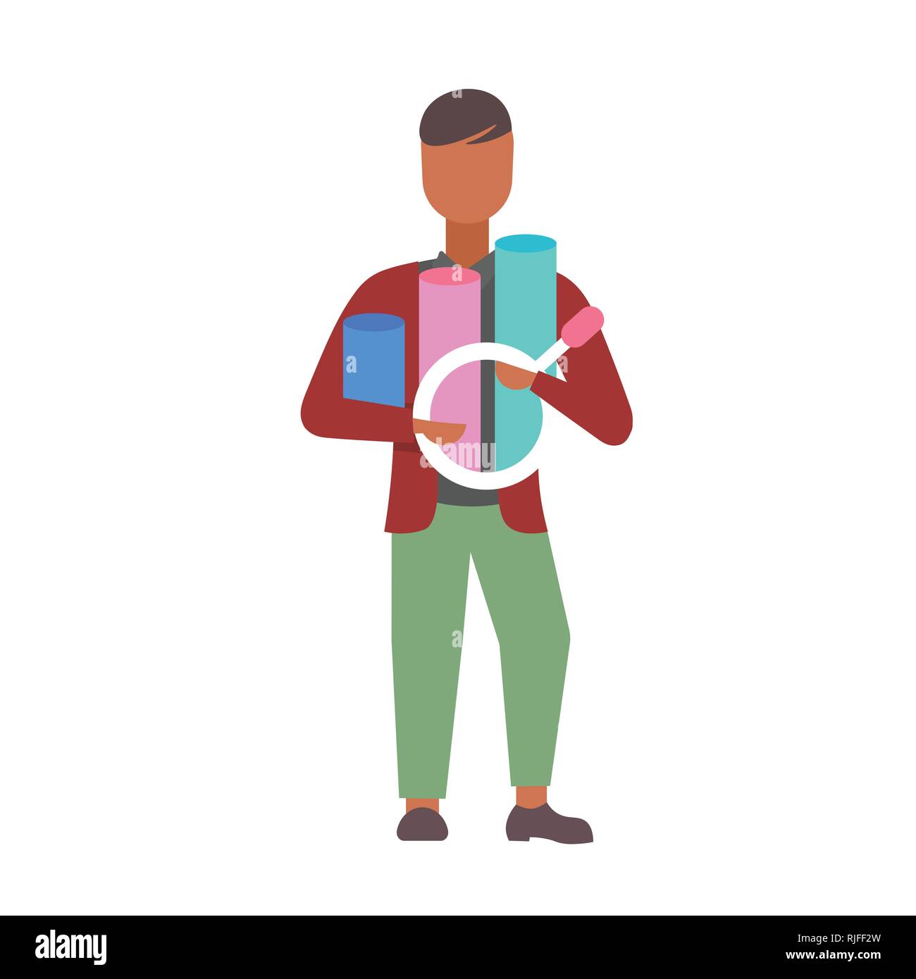 businessman holding growth chart auditing tax business accounting ...