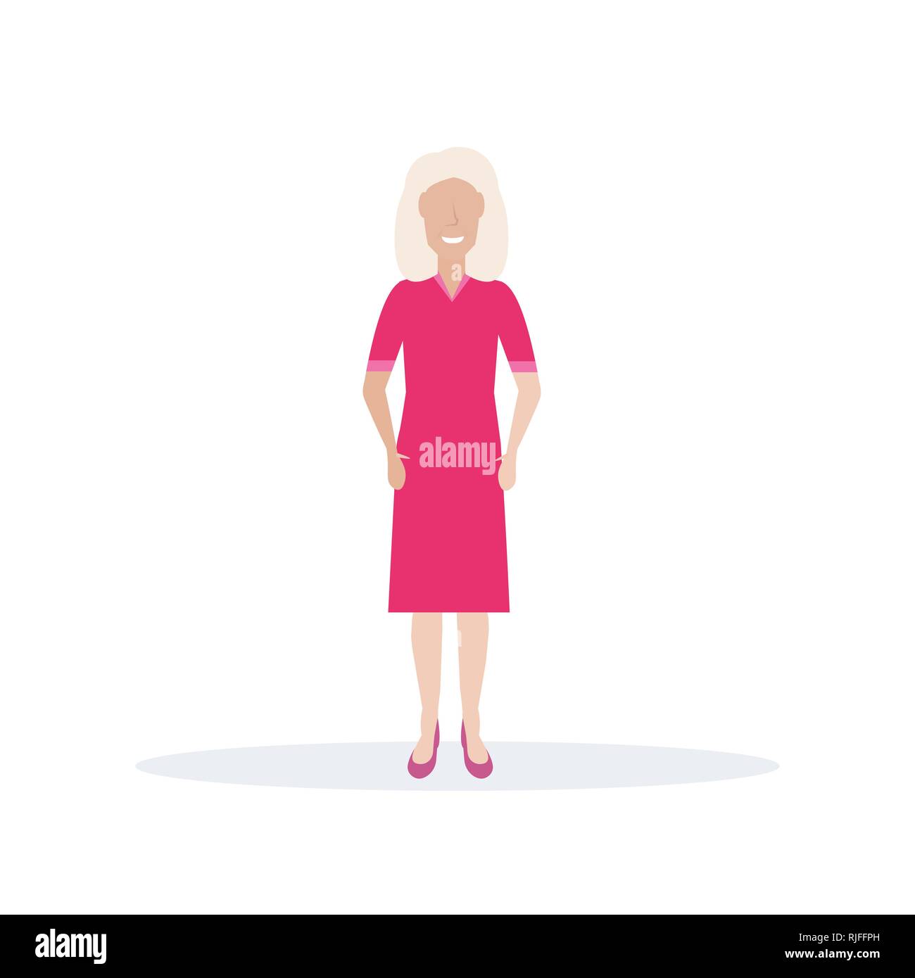 happy elderly woman smiling senior lady standing pose female cartoon ...