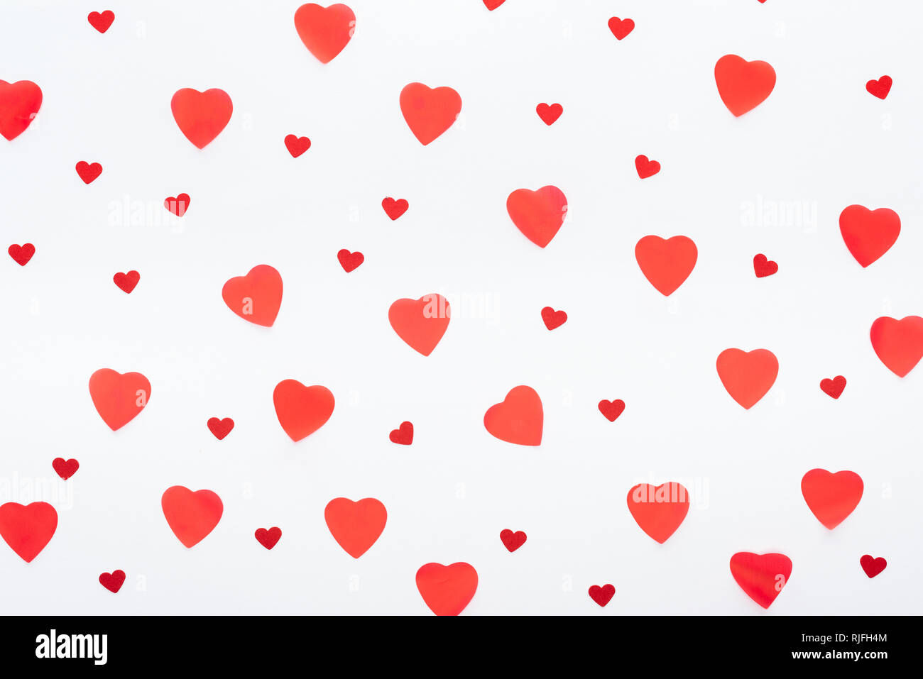 background of multiple paper hearts isolated on white, st valentines ...