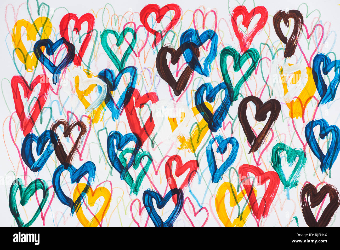Abstract Colorful Hearts