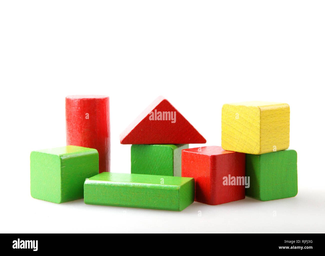 Wooden Blocks On White Stock Photo - Alamy