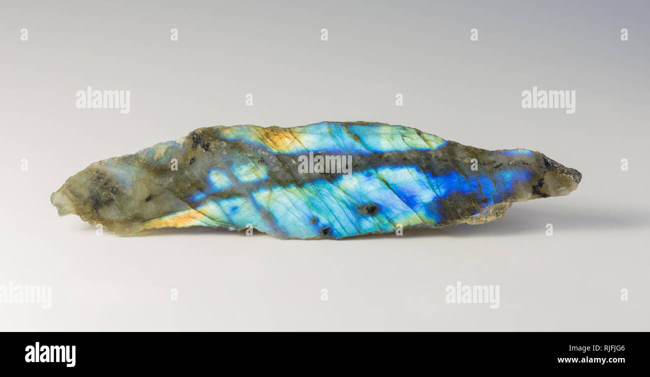 Natural iridescent mineral labradorite (labrador) from Madagascar ...