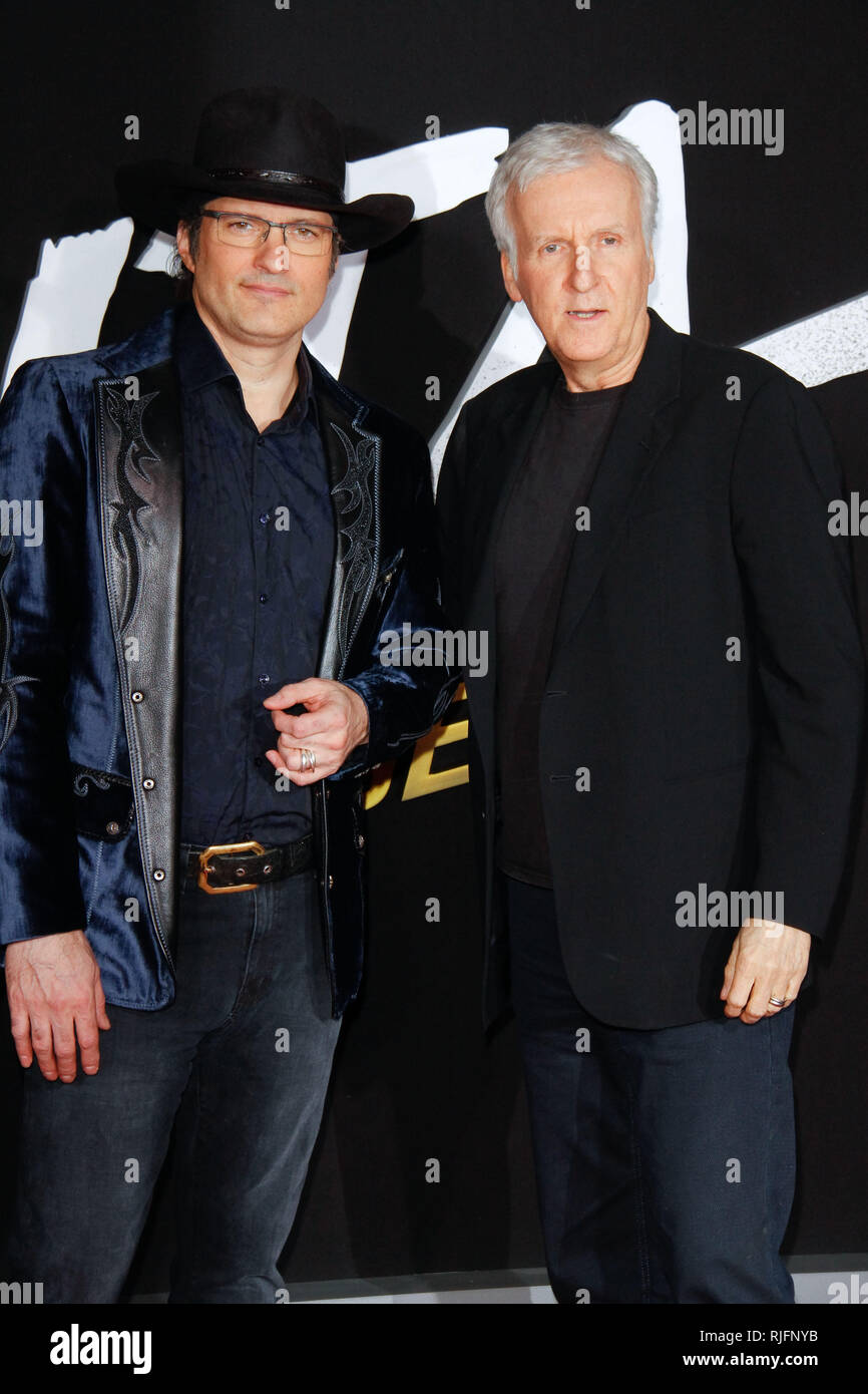 Los Angeles, USA. 05th Feb, 2019. Robert Rodriguez, James Cameron at 20th Century Fox's "Alita ...