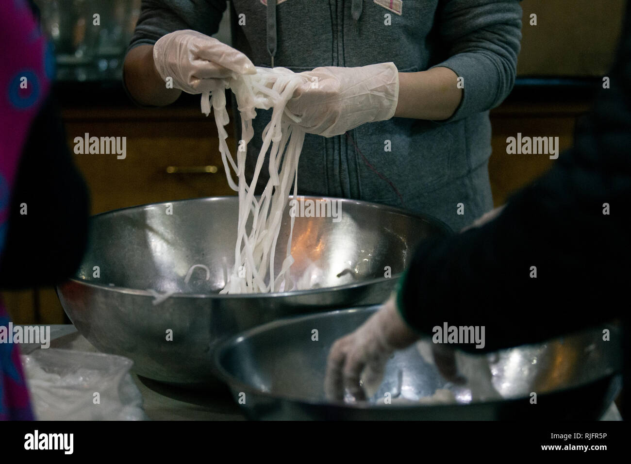 Los Angeles, California, USA. 4th February, 2019. Noodles being ...