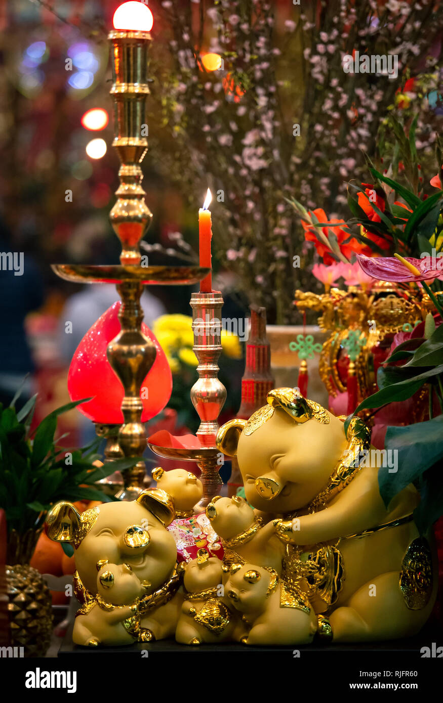 Los Angeles, California, USA. 4th February, 2019. Year of the Pig Decor ...