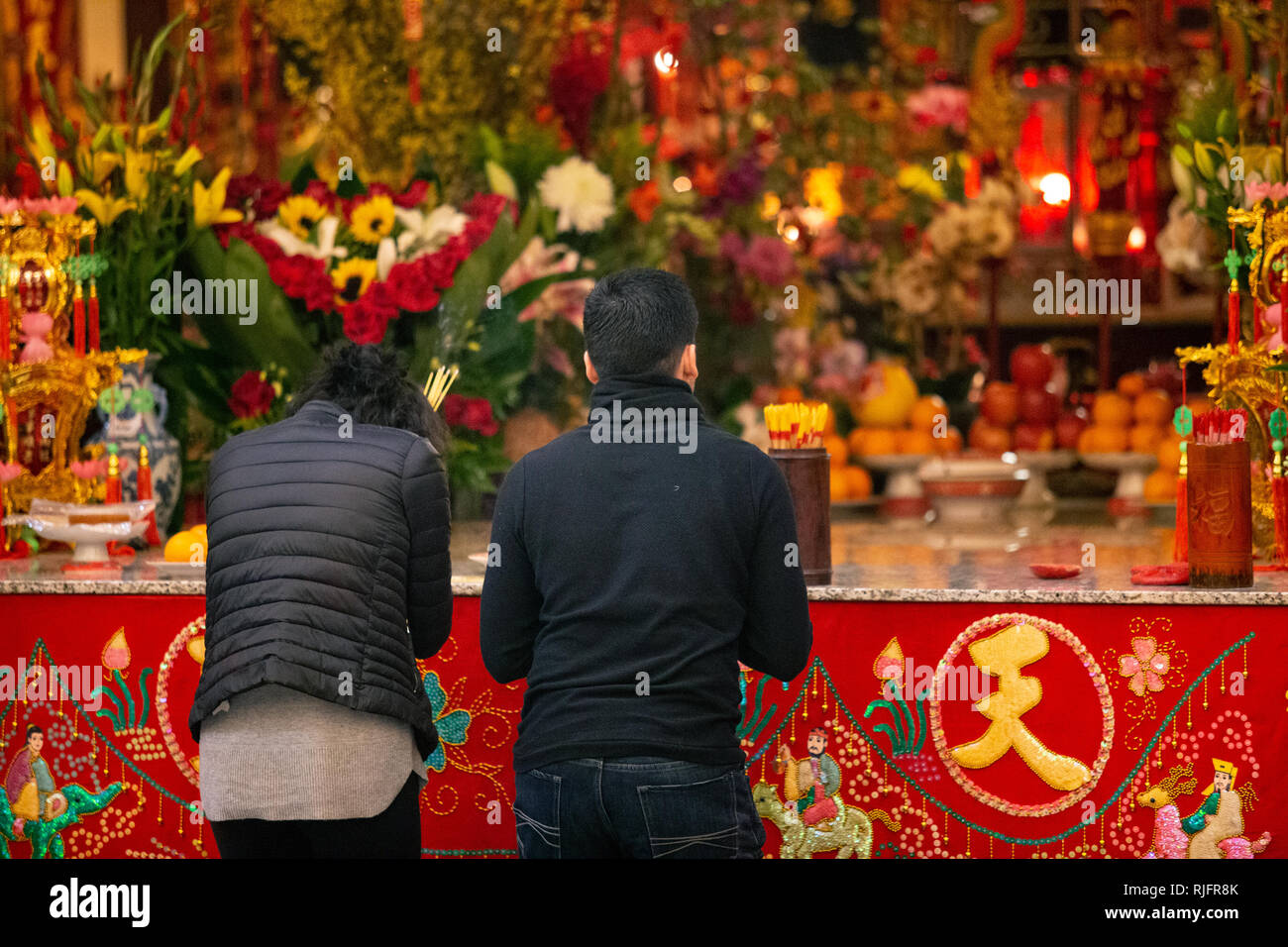 Los Angeles, California, USA. 4th February, 2019. Burning incense at ...