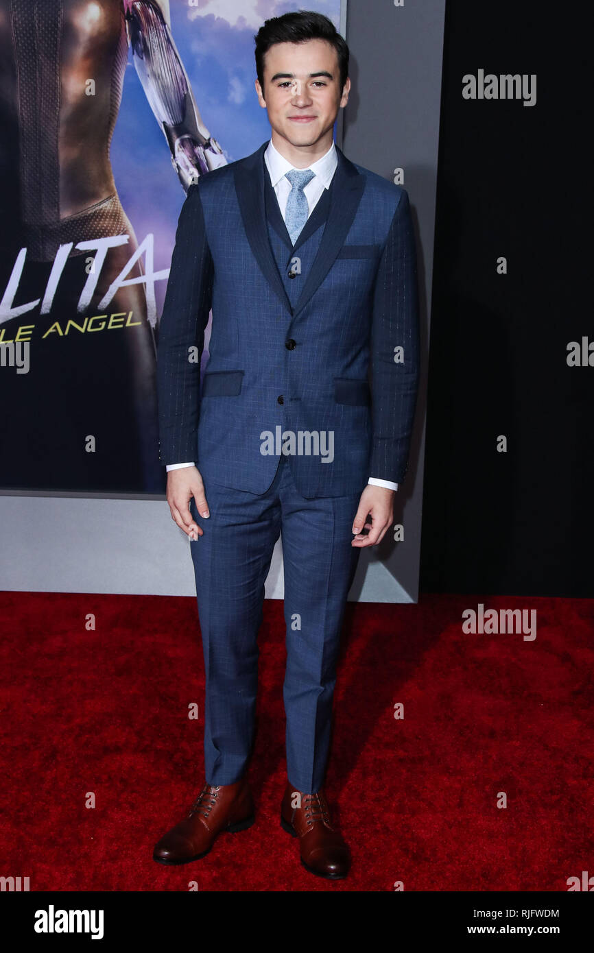 WESTWOOD, LOS ANGELES, CA, USA - FEBRUARY 05: Actor Keean Johnson arrives at the Los Angeles ...