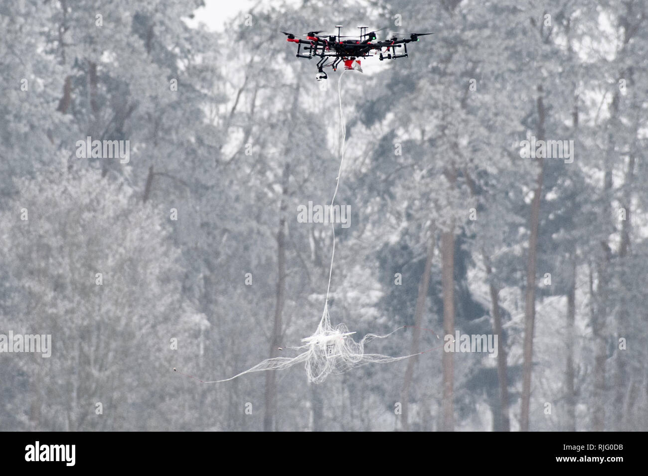 Manching, Germany. 06th Feb, 2019. An AirRobot AR200 fighter drone ...