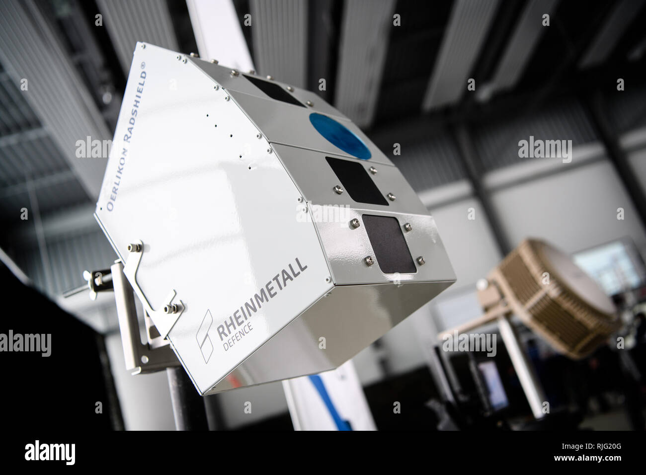 Manching, Germany. 06th Feb, 2019. Rheinmetall's Oerlikon Radshield air ...