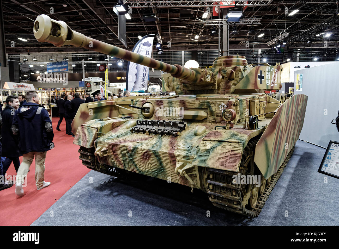 Paris, France. 05th Feb, 2019. Tank PANZER IV - The Retromobile show ...