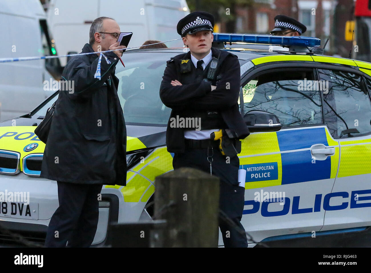 Castlewood Road, Hackney, East London, UK 6 Feb 2019 - A crime scene at ...