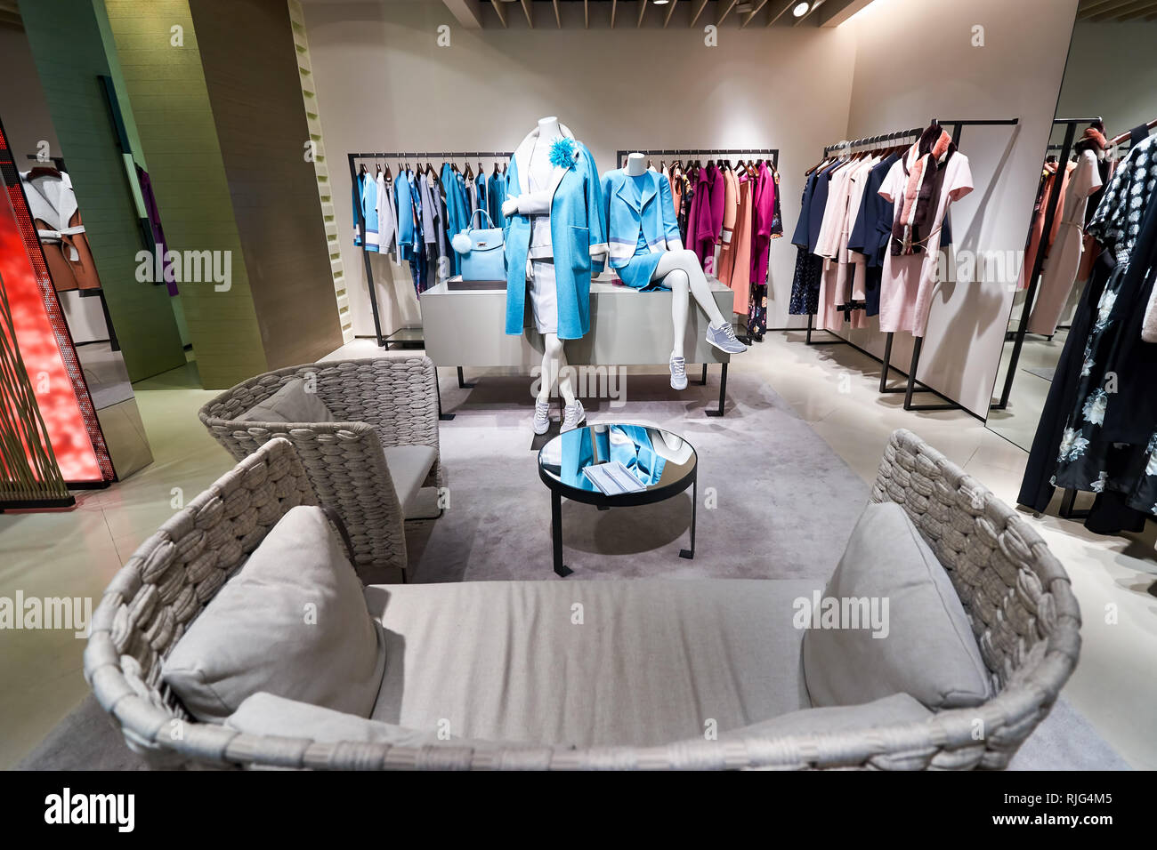 HONG KONG - JANUARY 26, 2016: inside of Max Mara store at Elements ...