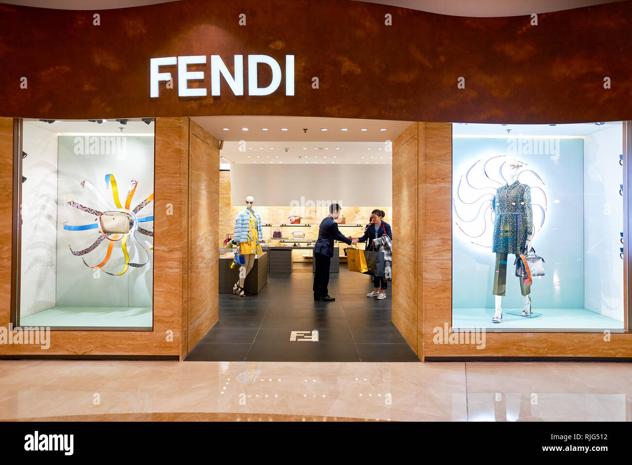 HONG KONG - JANUARY 26, 2016: design of Fendi store at Elements ...