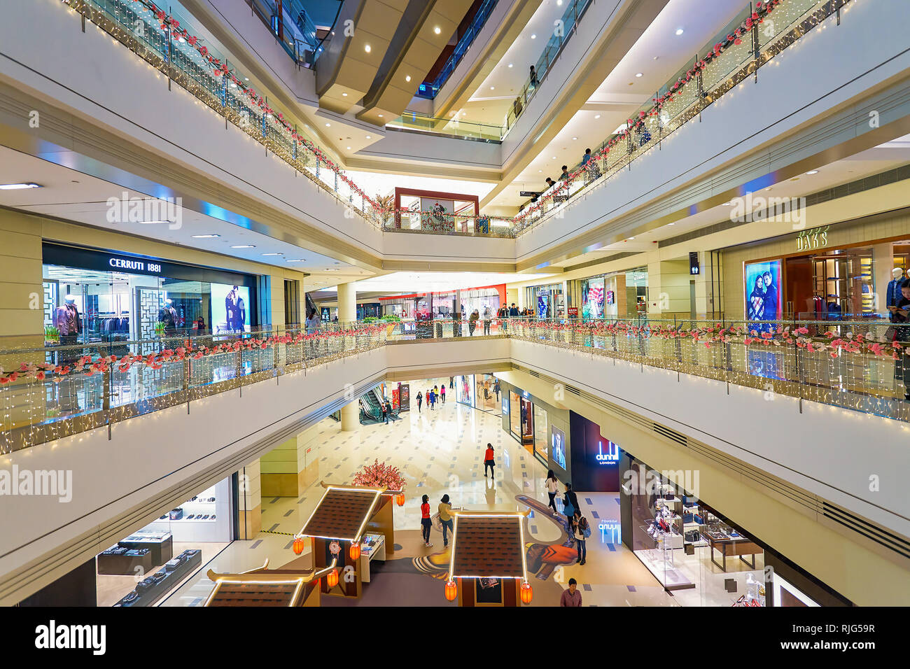 SHENZHEN, CHINA - FEBRUARY 05, 2016: interior of MixC Shopping Mall ...