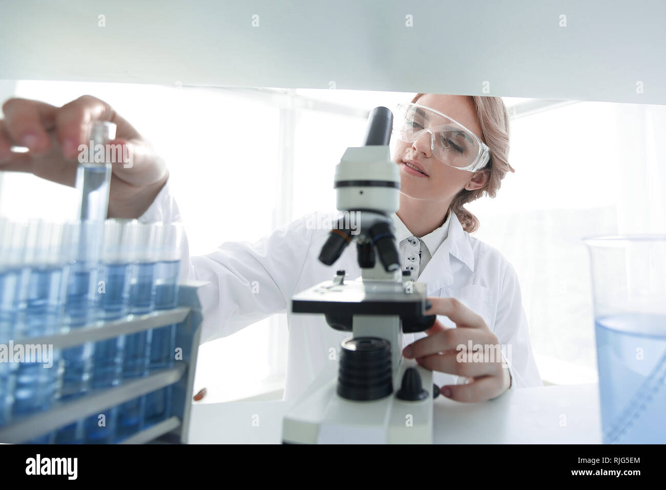 closeup.portrait of doctor biologist in the lab Stock Photo - Alamy