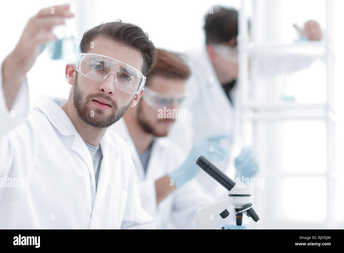 closeup.scientists in the laboratory Stock Photo - Alamy