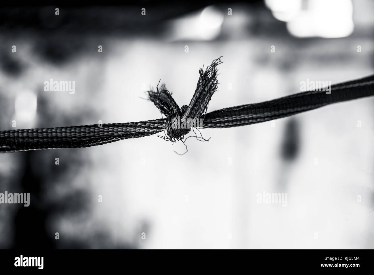 Close up of knot on the old cloth washing line Stock Photo - Alamy