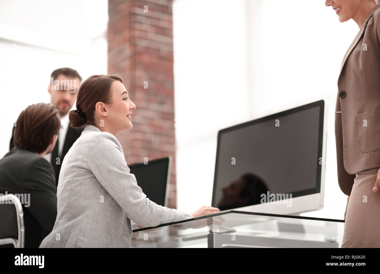 employees in the workplace in the office Stock Photo - Alamy