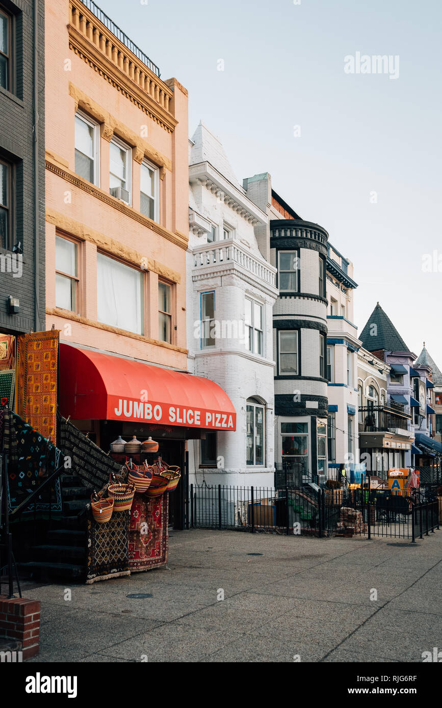Businesses on 18th Street, in Adams-Morgan, Washington, DC Stock Photo ...