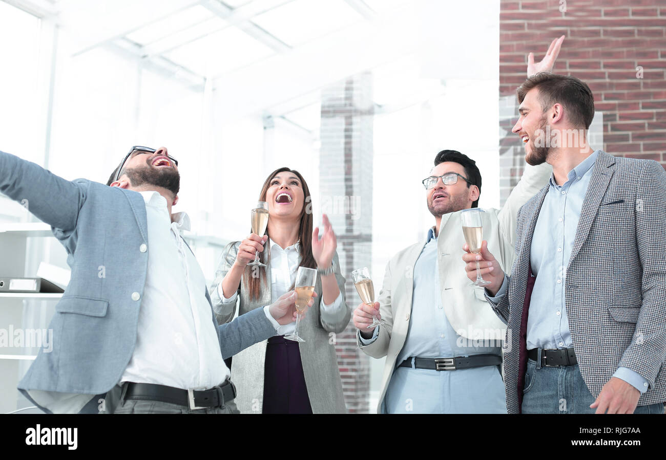 very happy business team in the office Stock Photo - Alamy